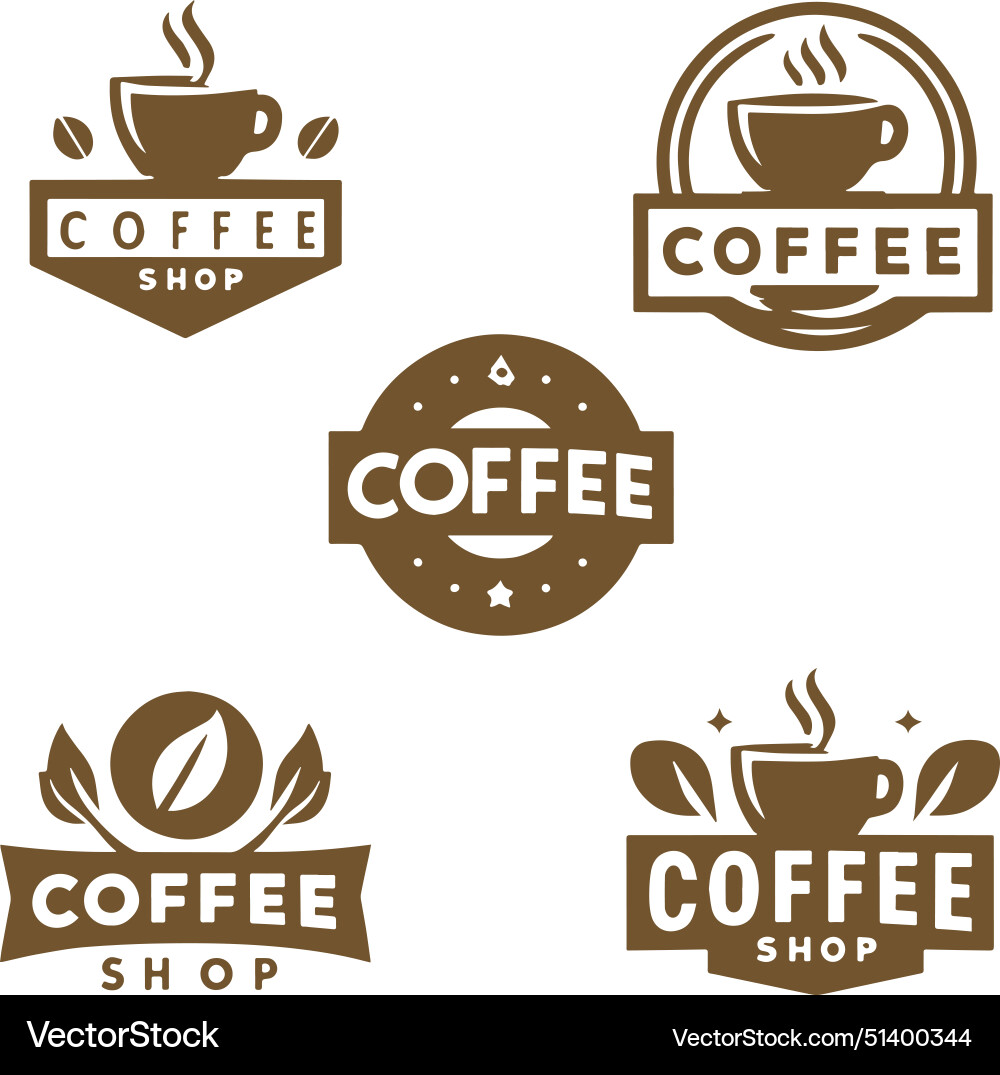Modern coffee shop logo designs Royalty Free Vector Image