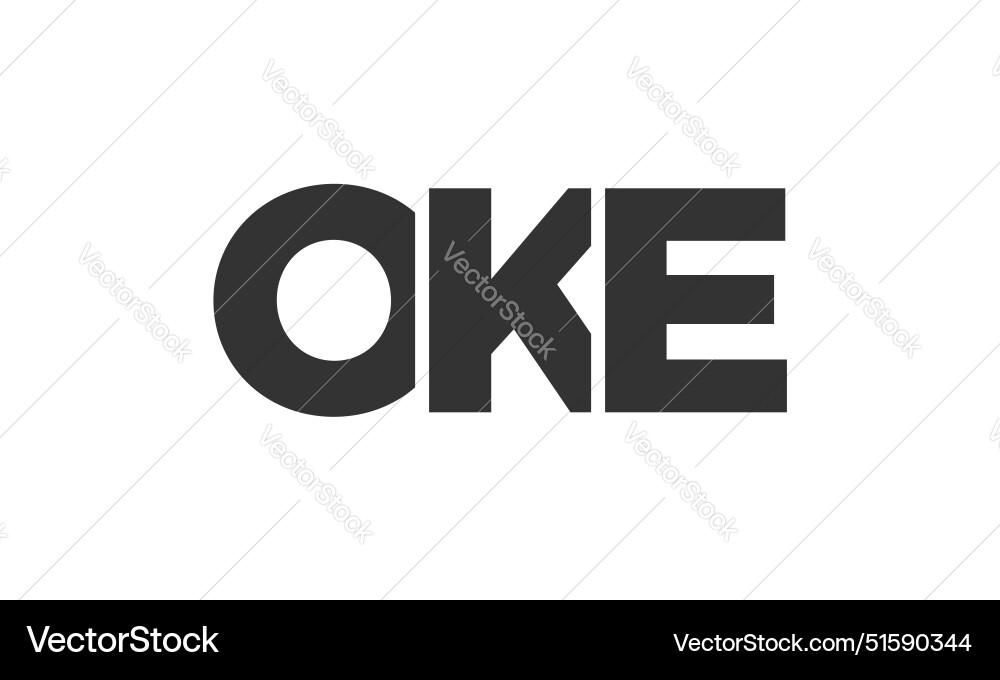 Oke logo design template with strong and modern Vector Image