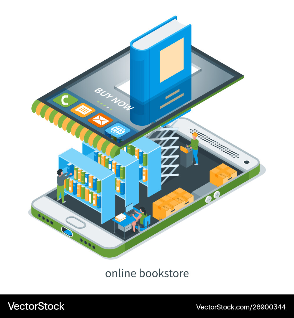 Online bookstore concept 01 Royalty Free Vector Image