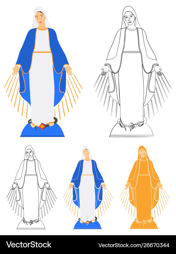 Our lady grace colored and outline only Royalty Free Vector