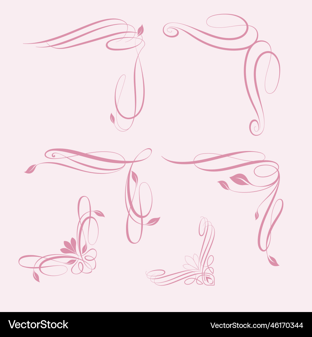 Pink ornamental corner Royalty Free Vector Image
