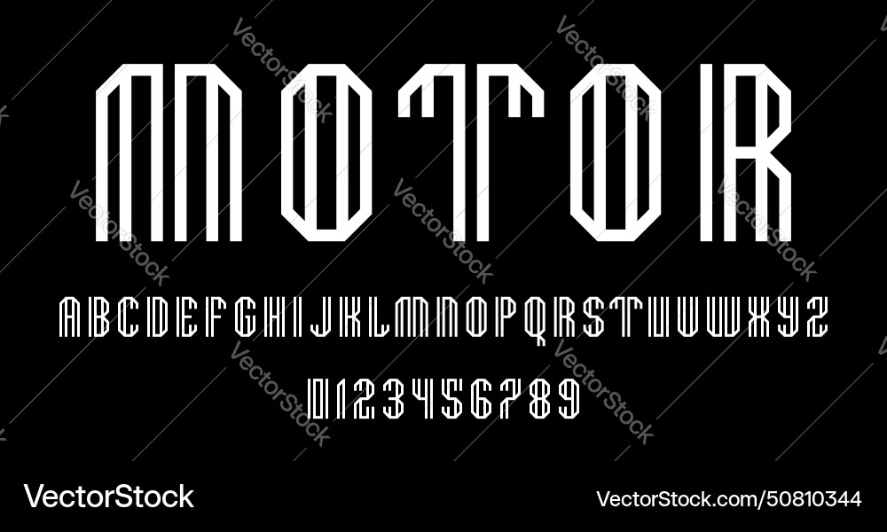 Set of alphabets font letters and numbers Vector Image