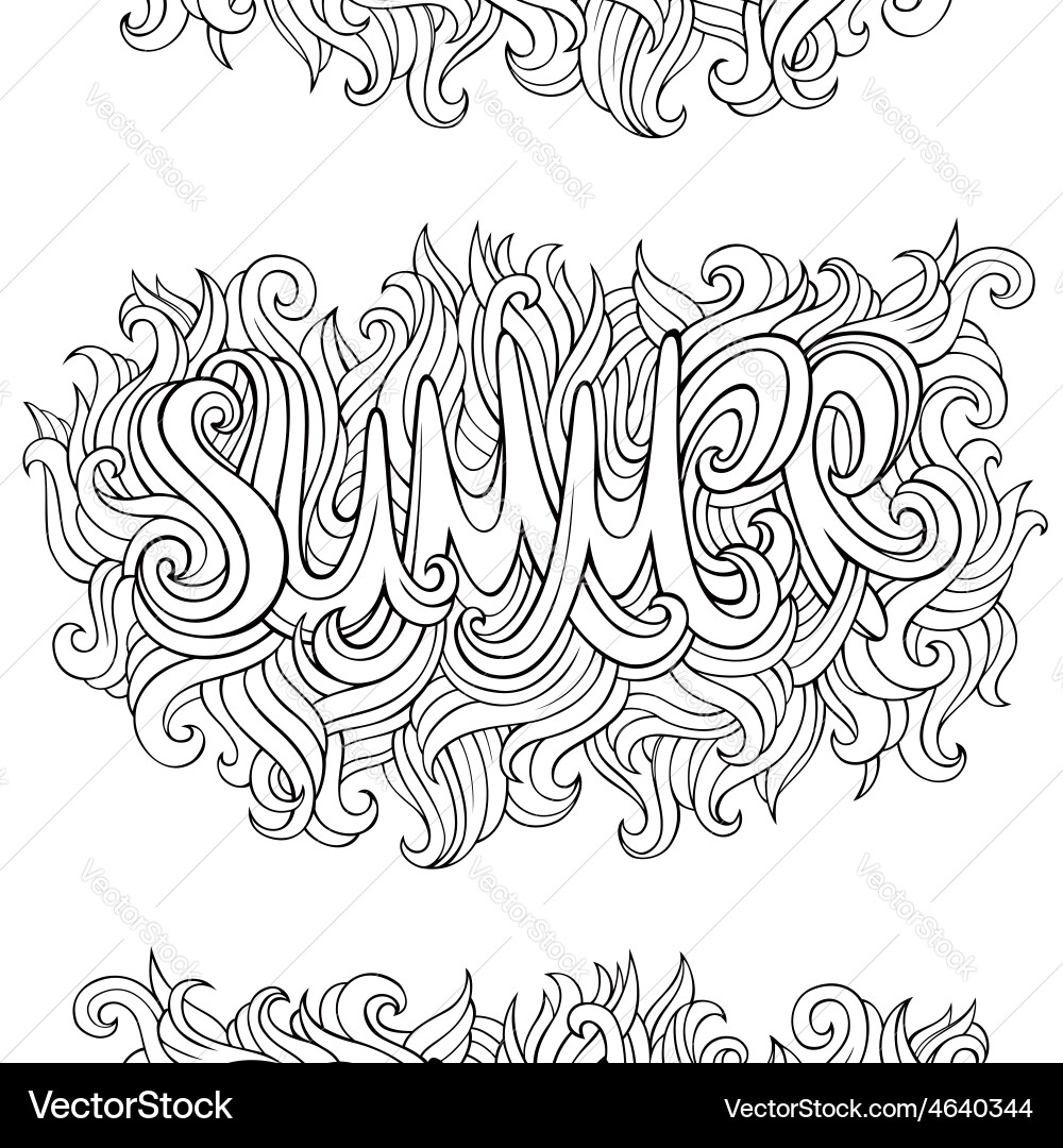 Summer hand lettering and doodles elements Vector Image