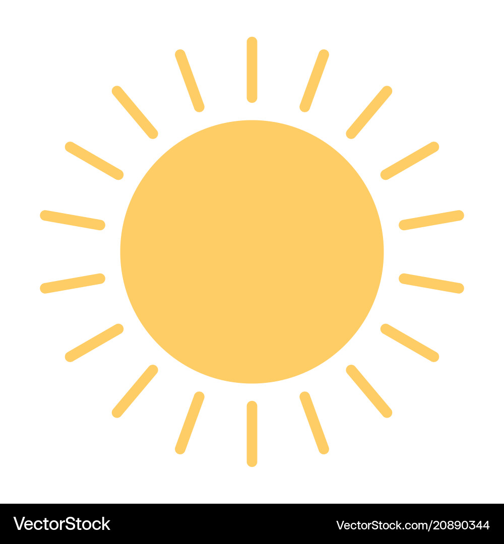 Sun icon simple minimal 96x96 pictograph Vector Image