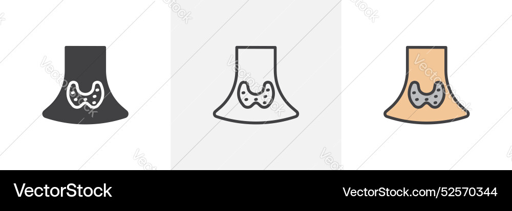 Thyroid Icon Set - Medical & Health Royalty Free Vector