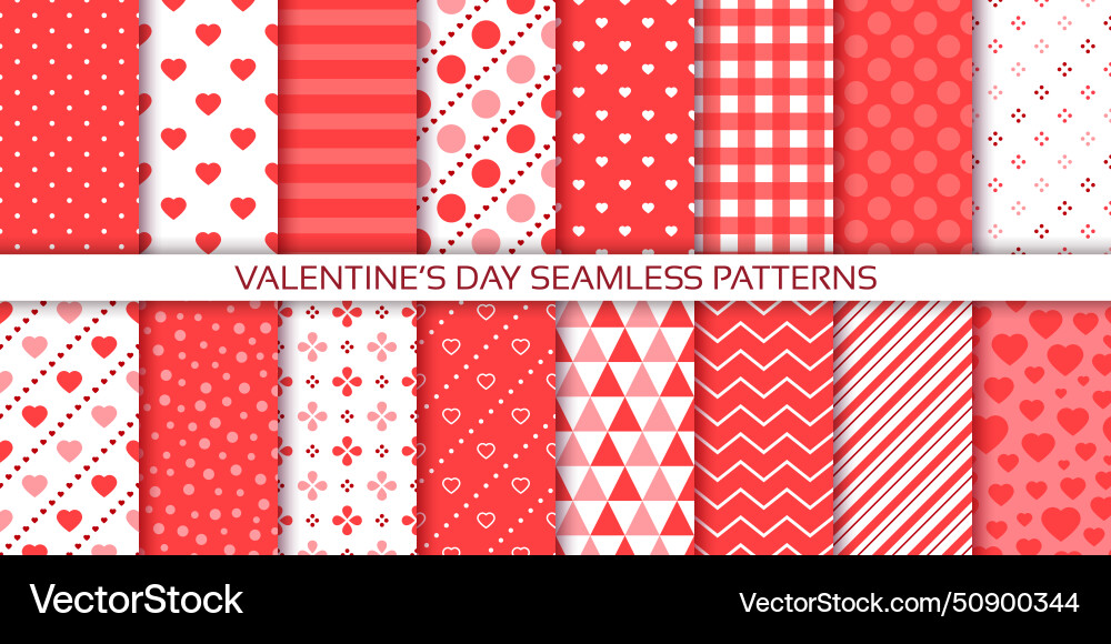 Valentine seamless pattern red backgrounds cute Vector Image