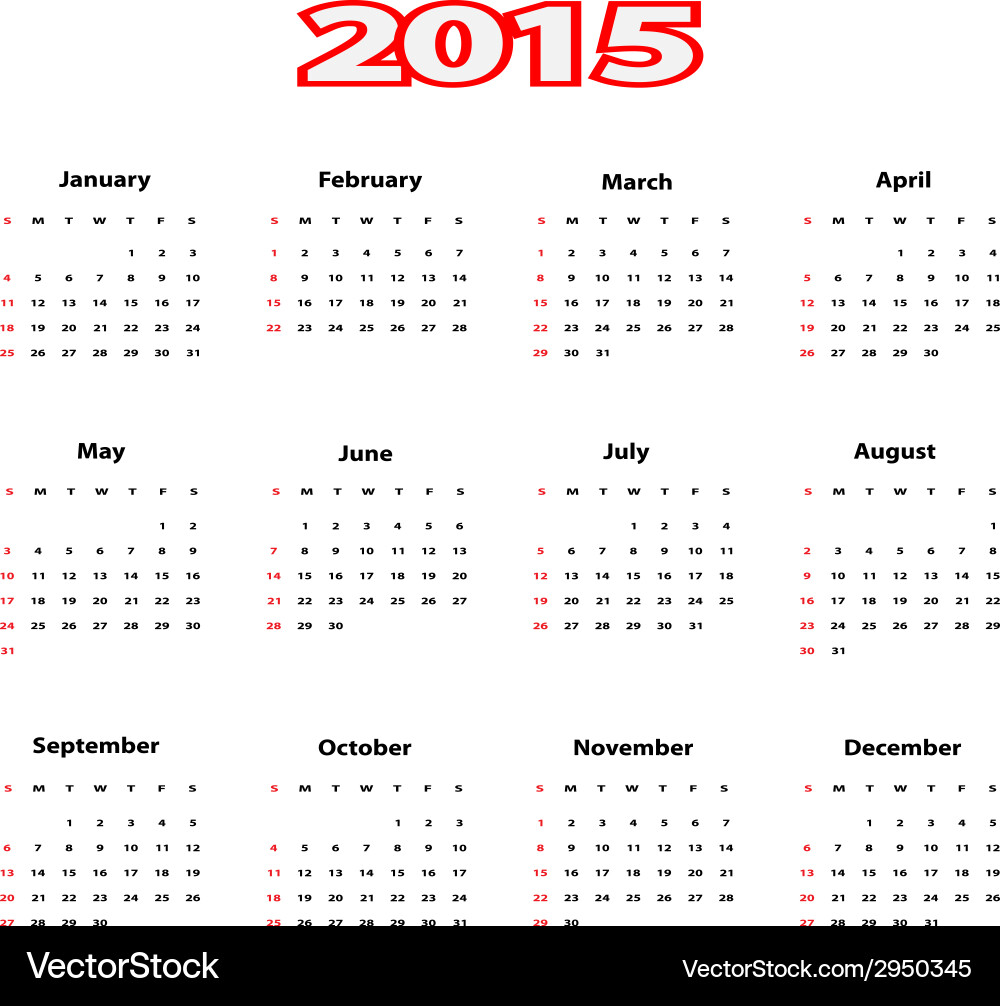 2015 Royalty Free Vector Image - VectorStock