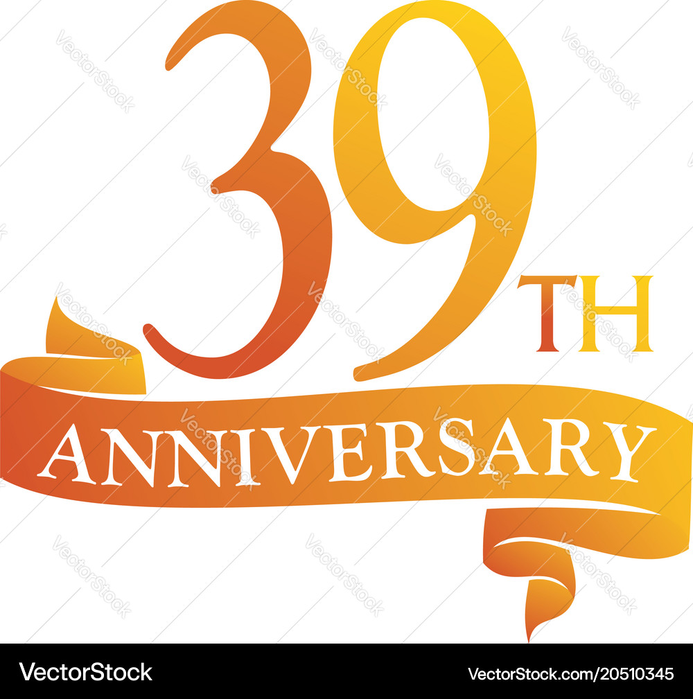 39 year ribbon anniversary Royalty Free Vector Image