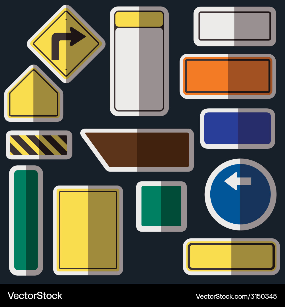 Blank road signs Royalty Free Vector Image - VectorStock