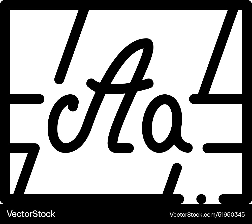 Calligraphy icon thin linear style design Vector Image