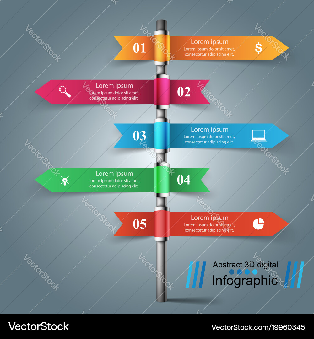 Column infographics origami style Royalty Free Vector Image