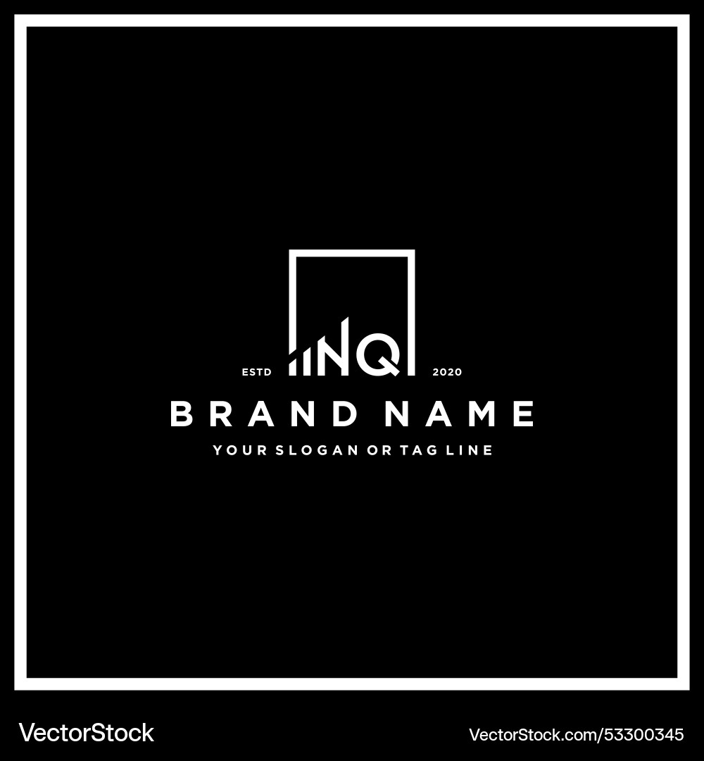 Creative letter nq square logo finance design Vector Image