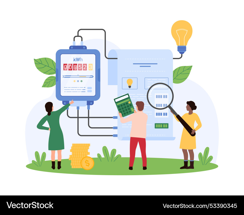Electricity bill payment electric meter Royalty Free Vector