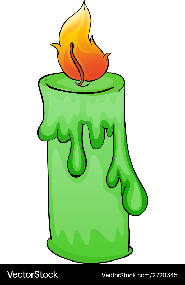 Green candle Royalty Free Vector Image - VectorStock
