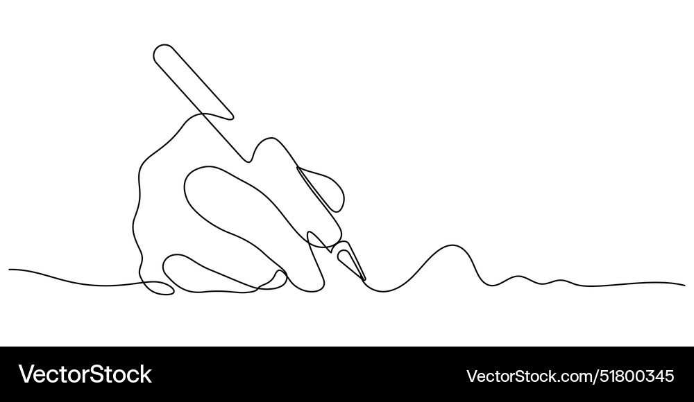 Hand writing with digital pen minimalism Vector Image