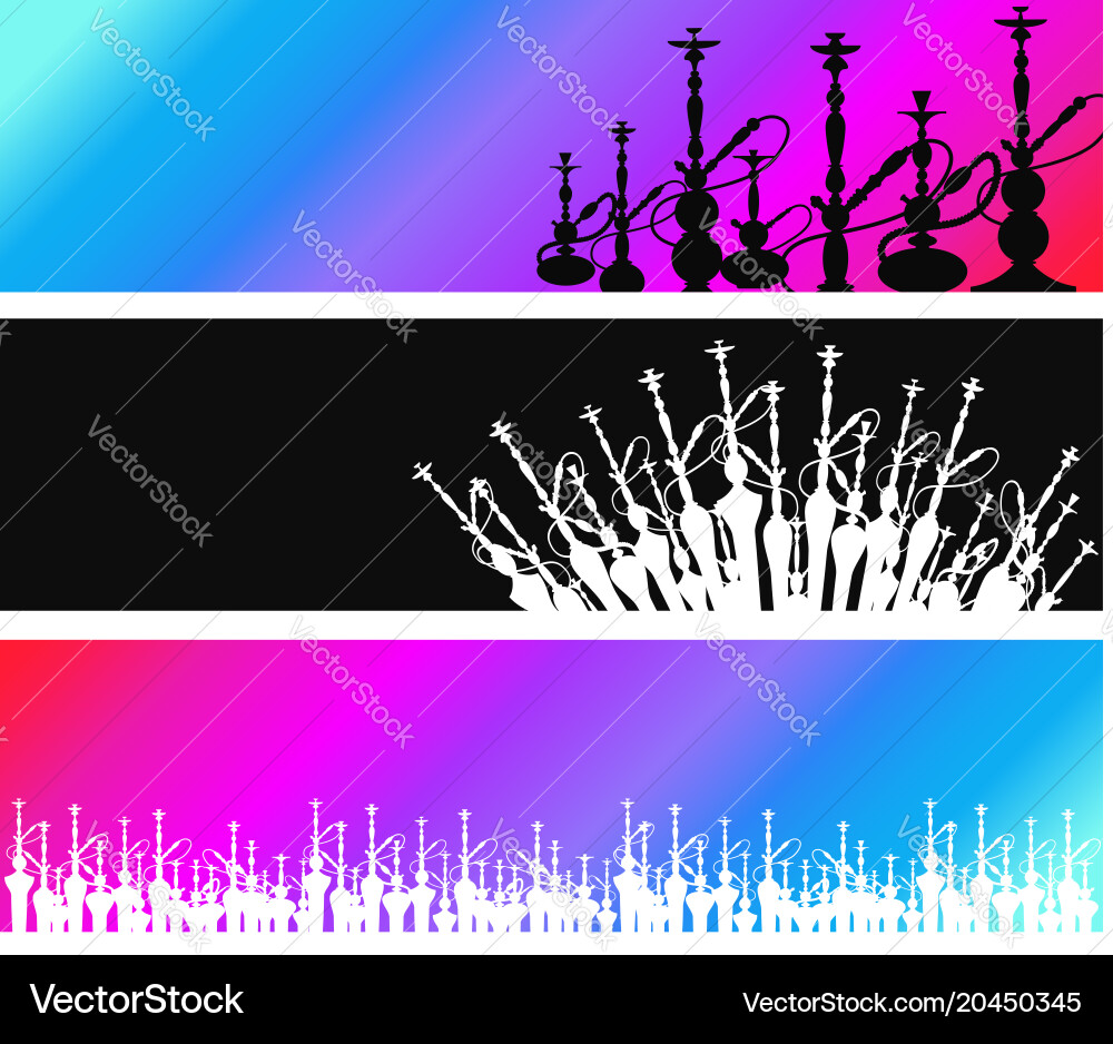 Hookah banners set Royalty Free Vector Image - VectorStock