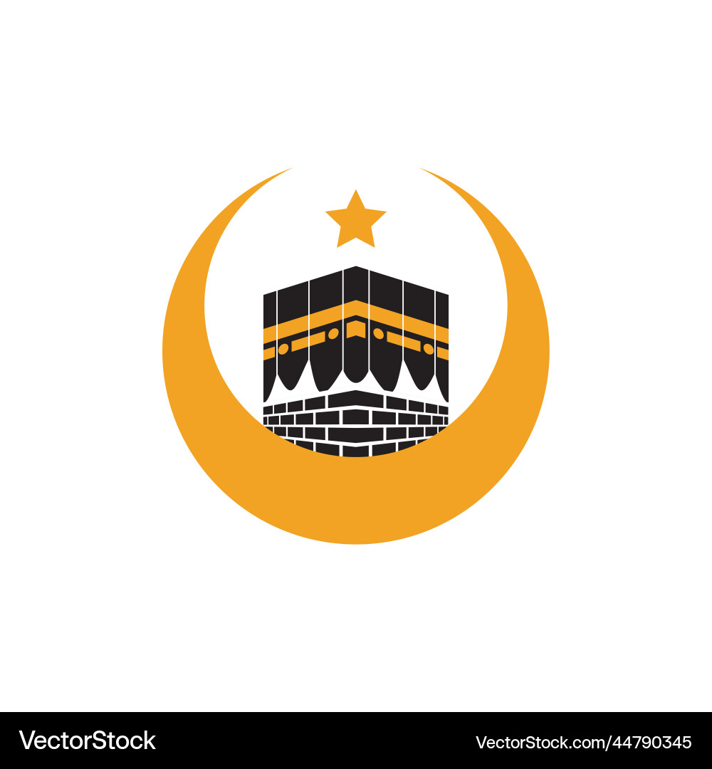 Kabah islamic hajj logo design Royalty Free Vector Image