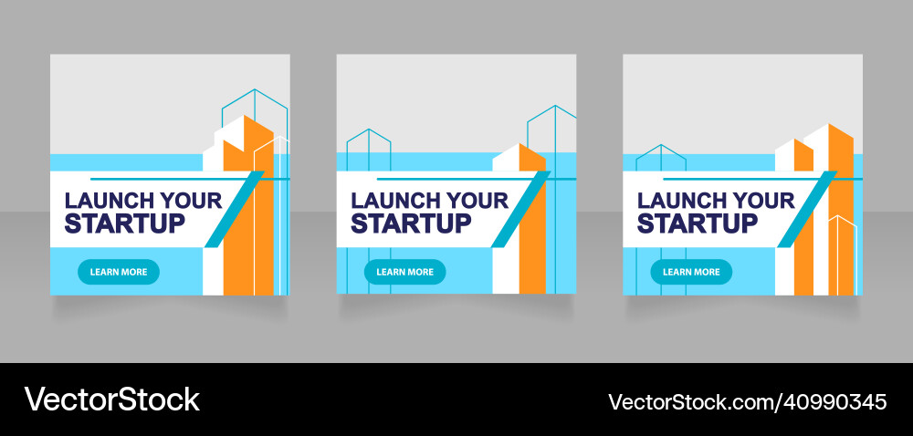 Launching startup web banner design template Vector Image
