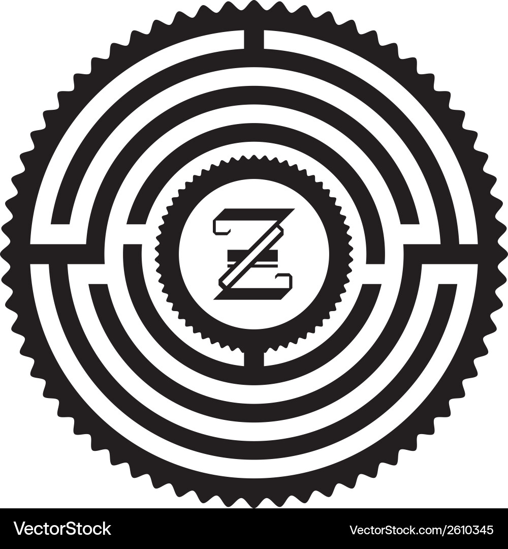 Maze letter Royalty Free Vector Image - VectorStock