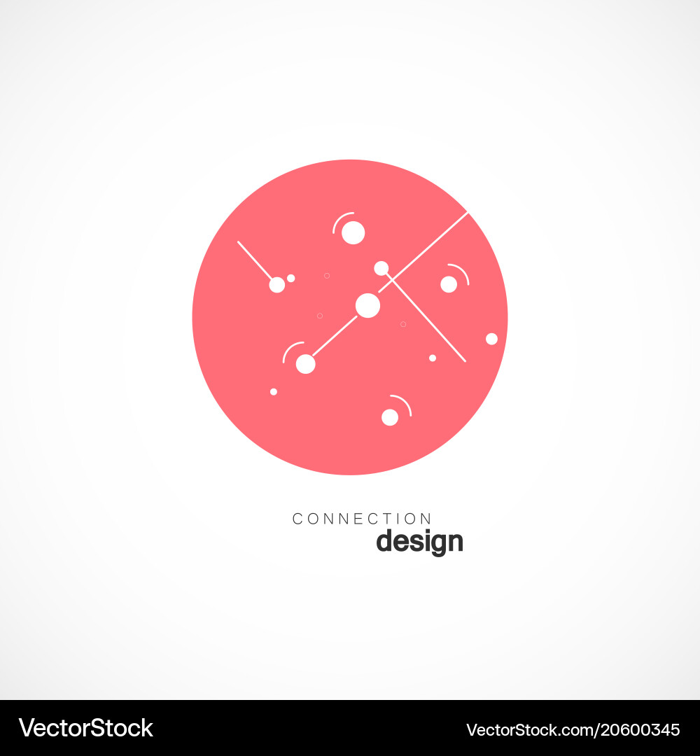 Red icon technology network and connect Royalty Free Vector