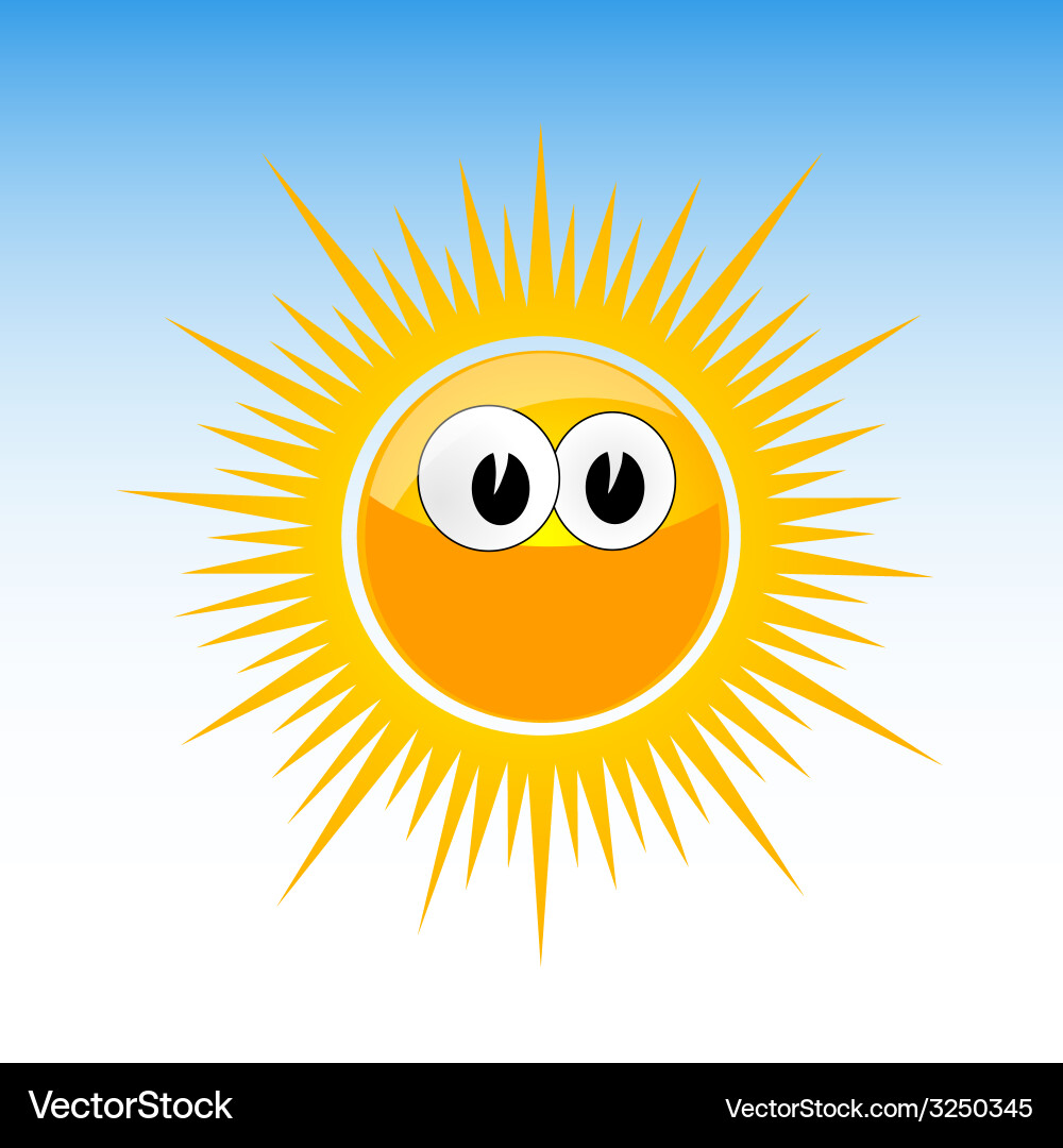 Sun funny with eye Royalty Free Vector Image - VectorStock