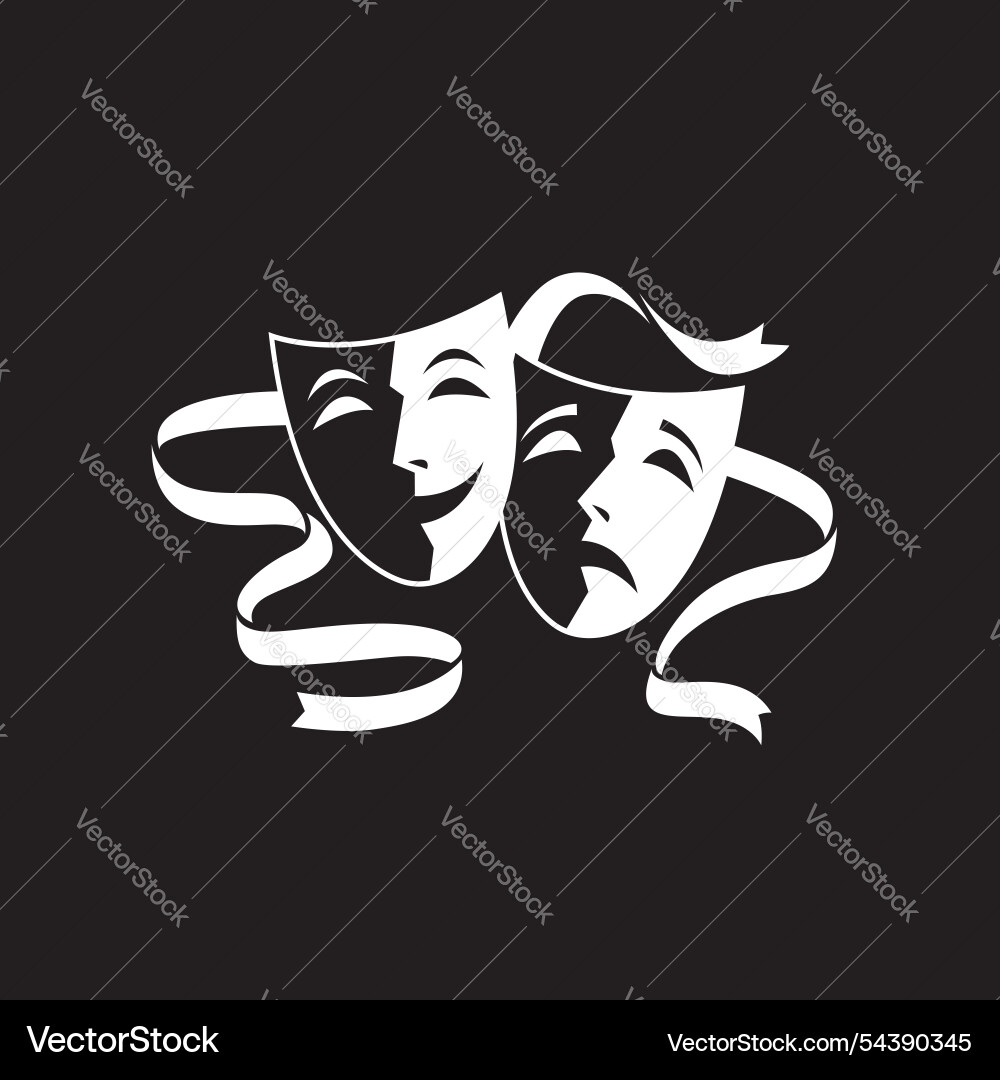 Theatrical masks icon Royalty Free Vector Image