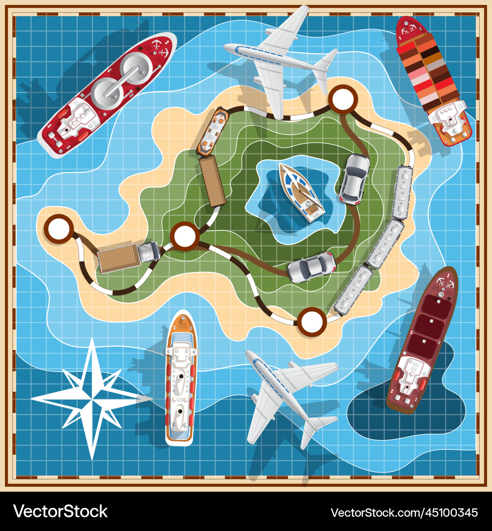 Transport on the map Royalty Free Vector Image