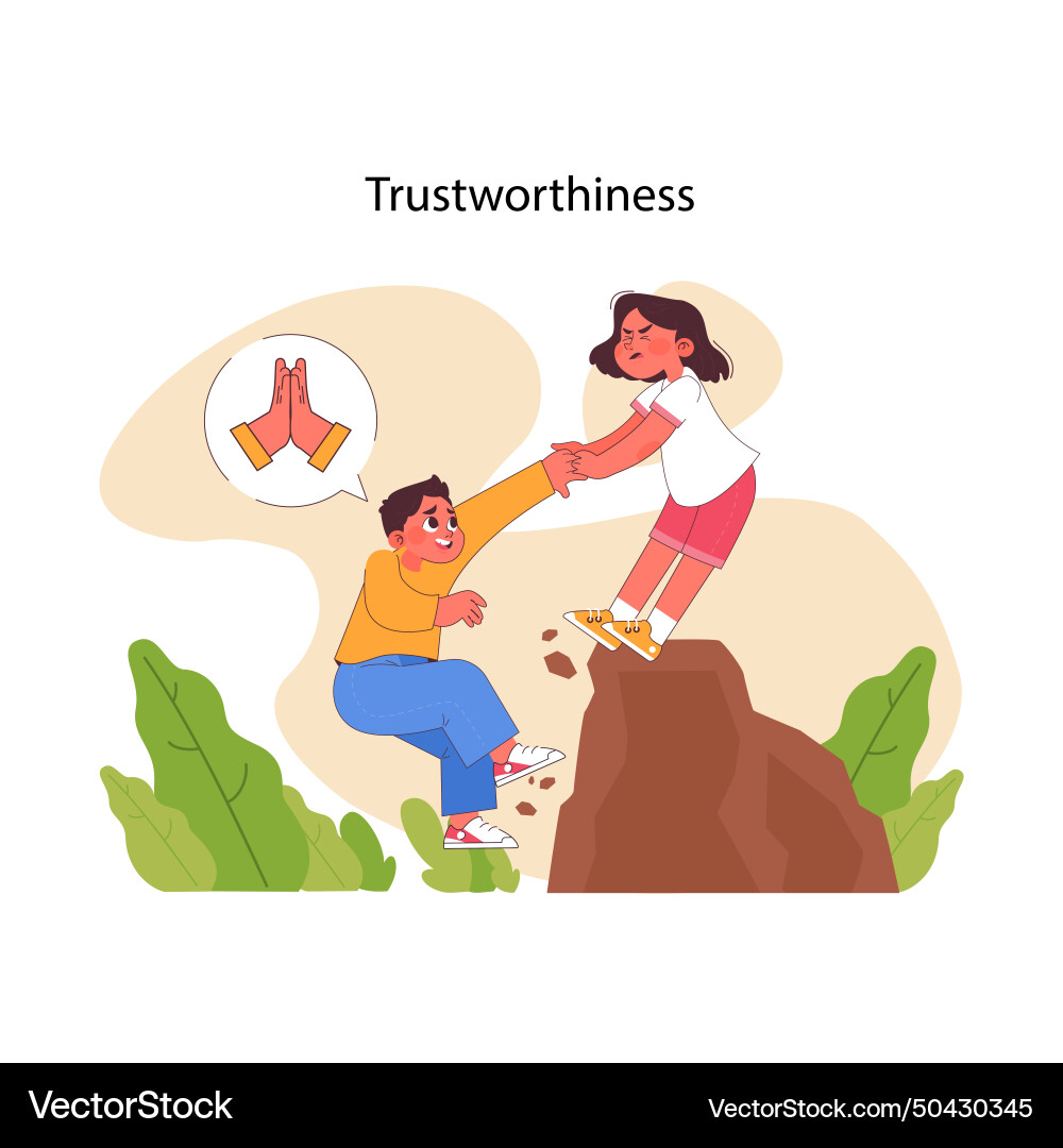 Trustworthiness concept flat Royalty Free Vector Image