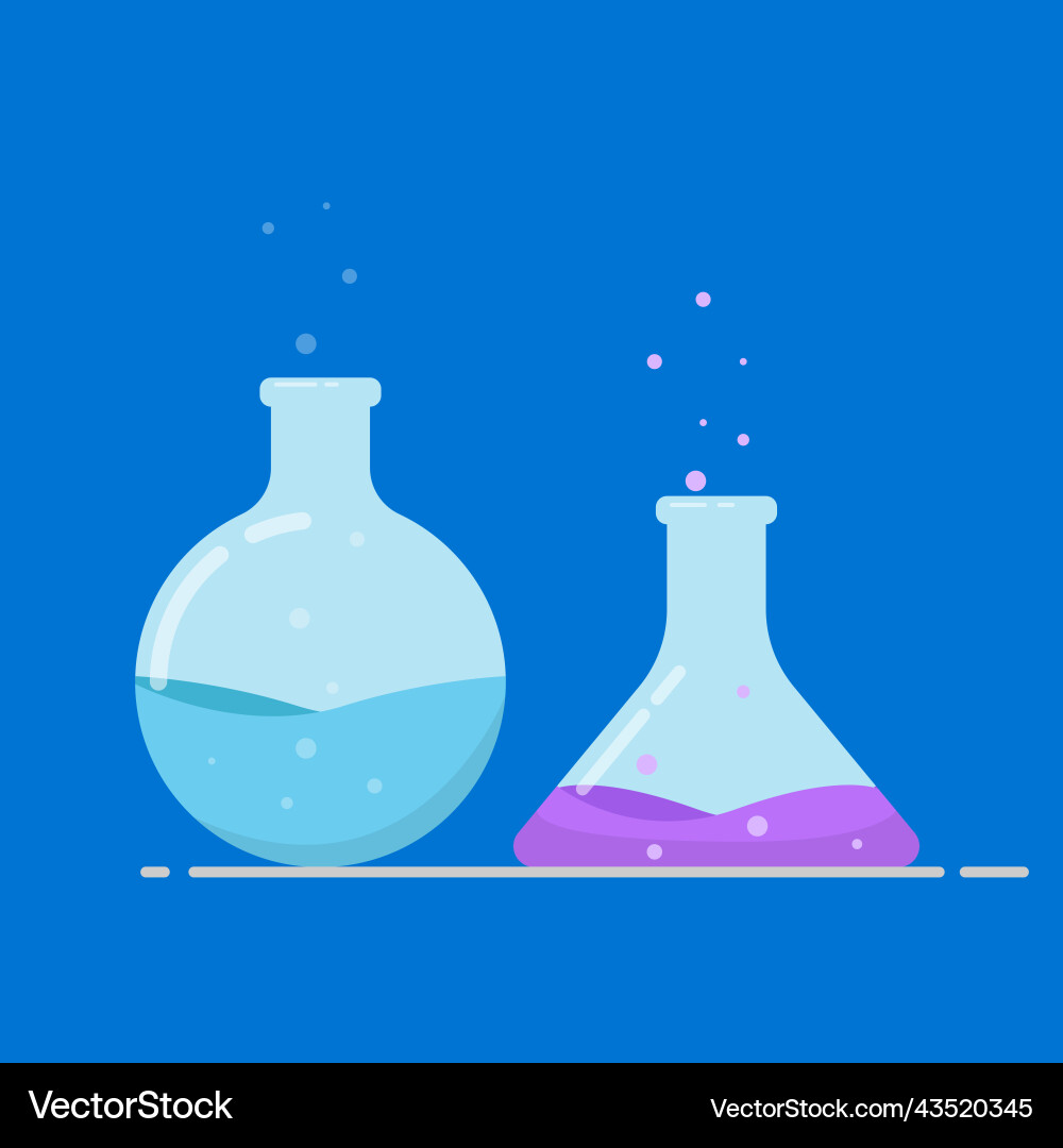 Two chemical bottles Royalty Free Vector Image