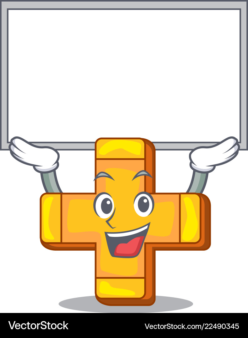 Up board character line draw symbol plus sign Vector Image