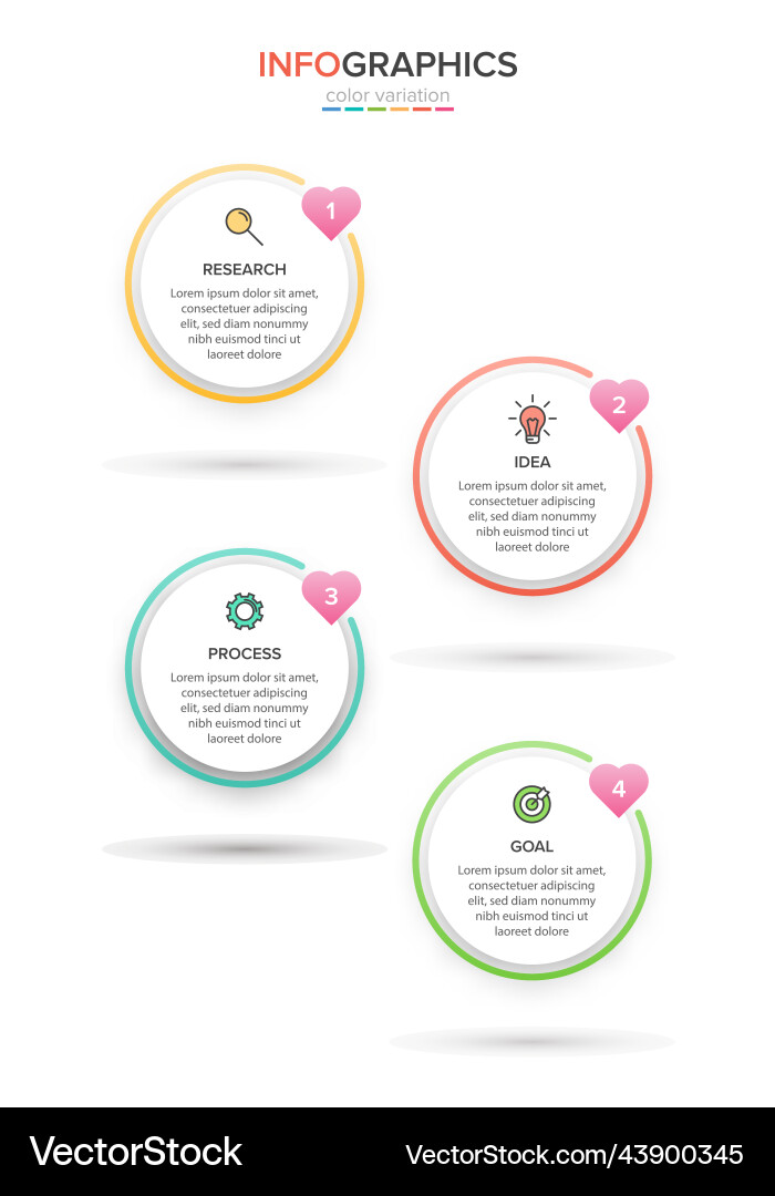 Vertical infographic design with icons and 4 Vector Image