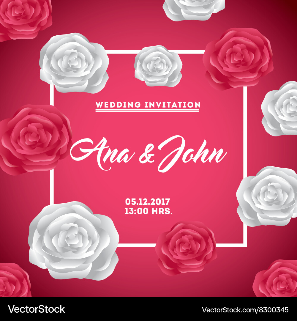 Wedding invitation design Royalty Free Vector Image