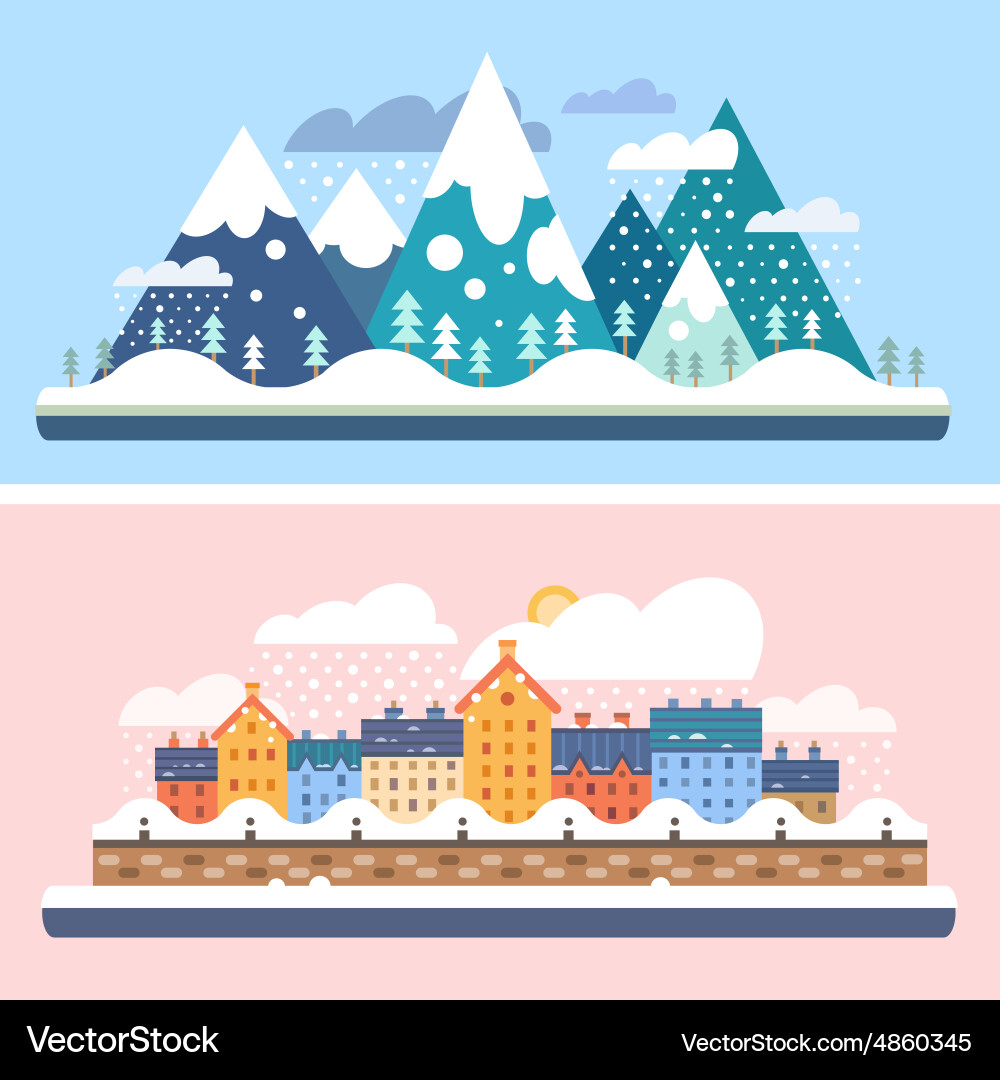 Winter nature Royalty Free Vector Image - VectorStock