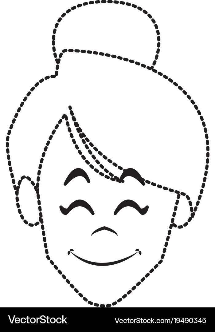 Woman face smiling cartoon Royalty Free Vector Image