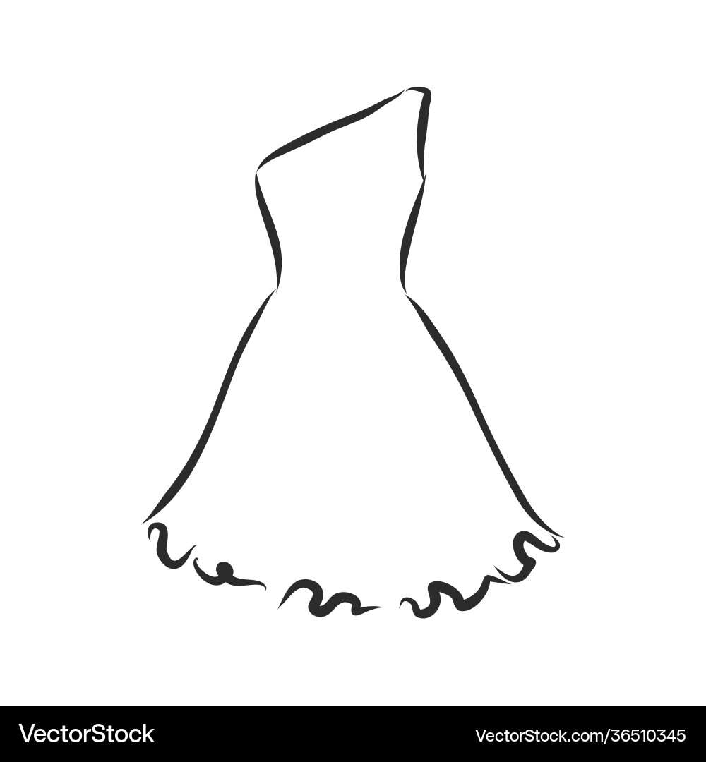 Dress Outline Drawing Easy