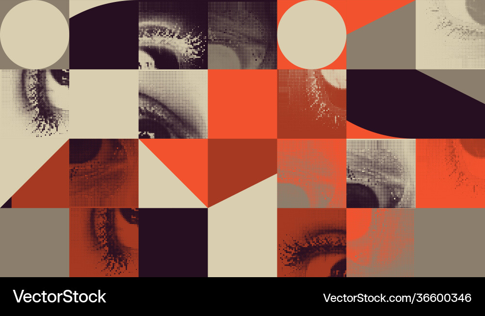 Abstract geometric pattern with transition effect Vector Image