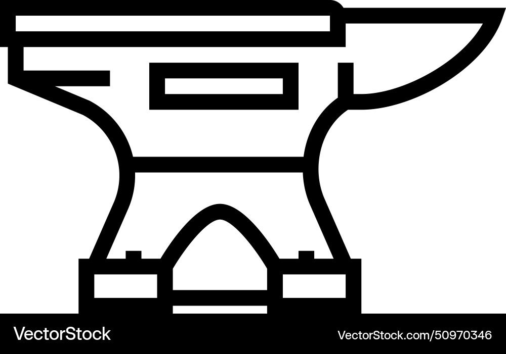 Anvil blacksmith line icon Royalty Free Vector Image