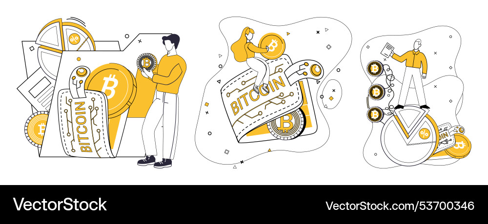 Bitcoin wallet manage your financial capital Vector Image
