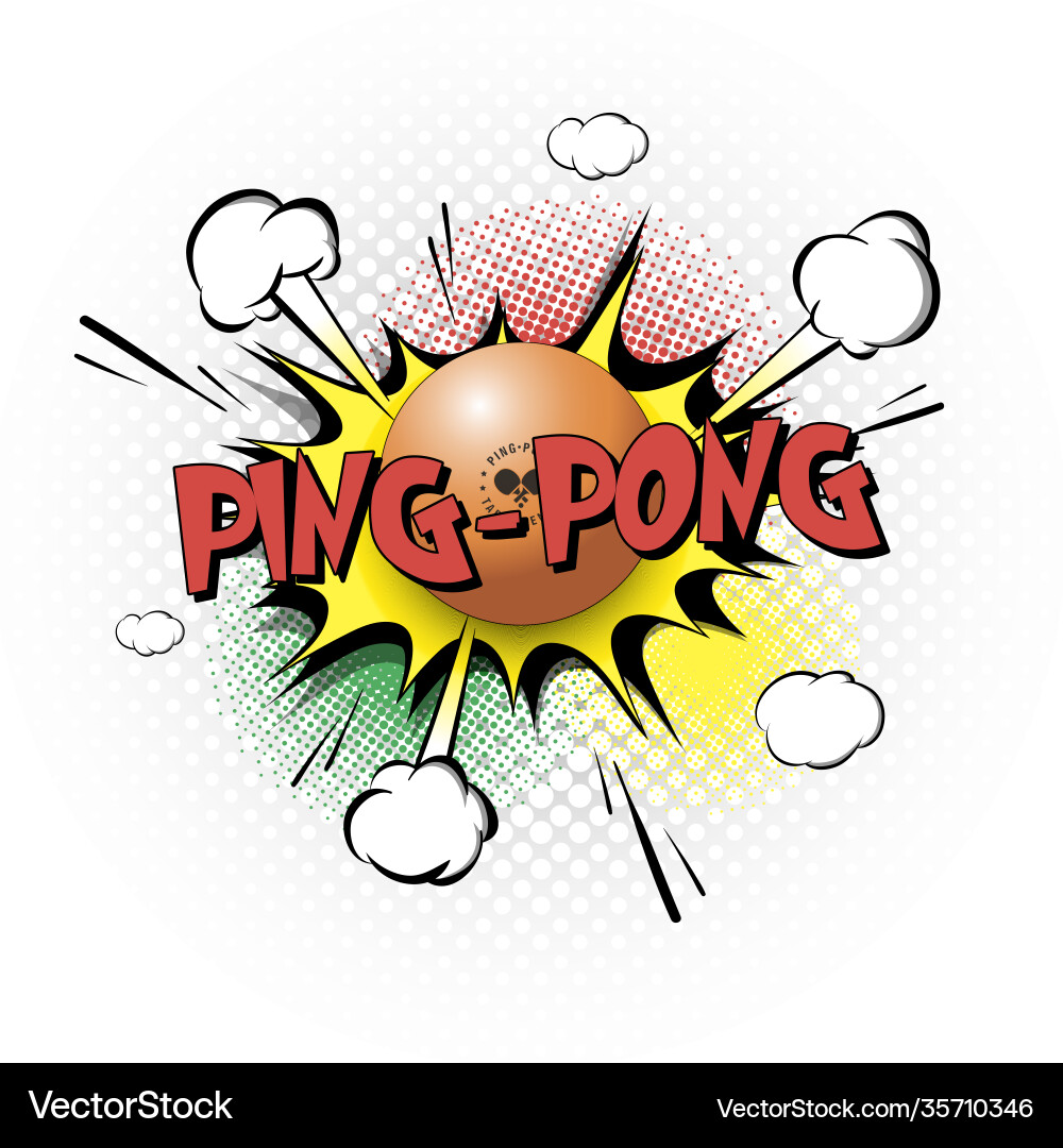 Comic bang with expression text ping-pong Vector Image