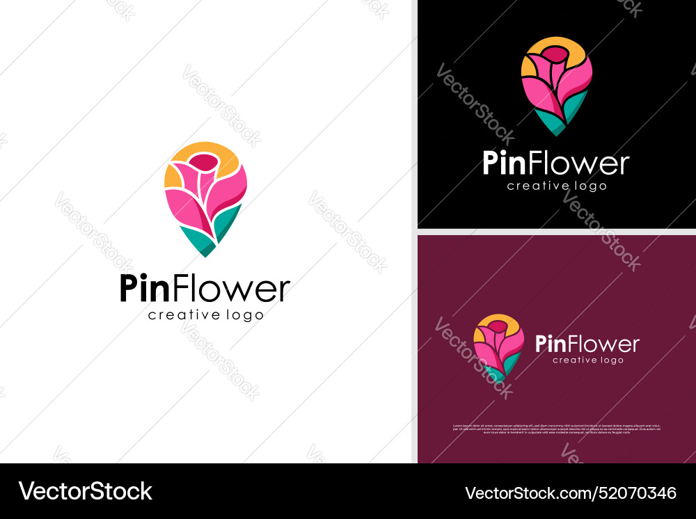 Creative beauty rose flower logo design colorful Vector Image