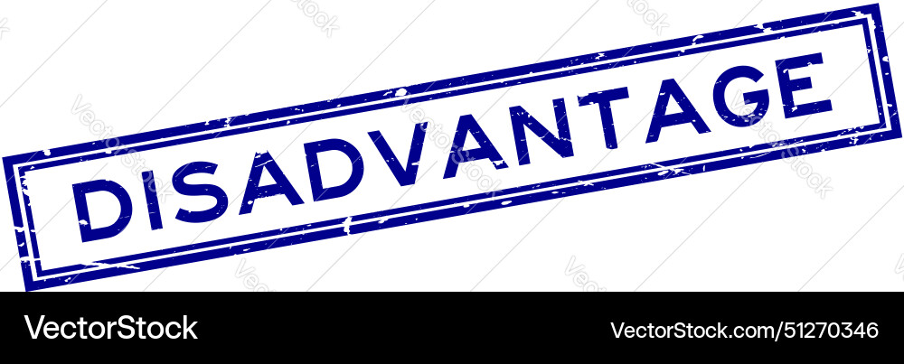 Grunge blue disadvantage word square rubber stamp Vector Image