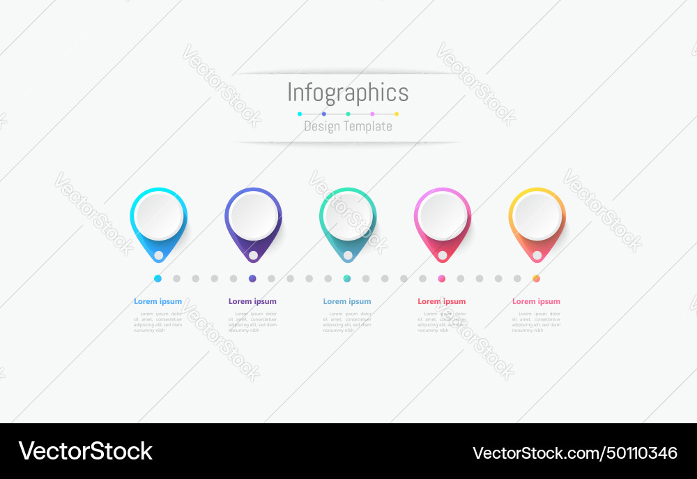 Infographic 5 options design elements Royalty Free Vector