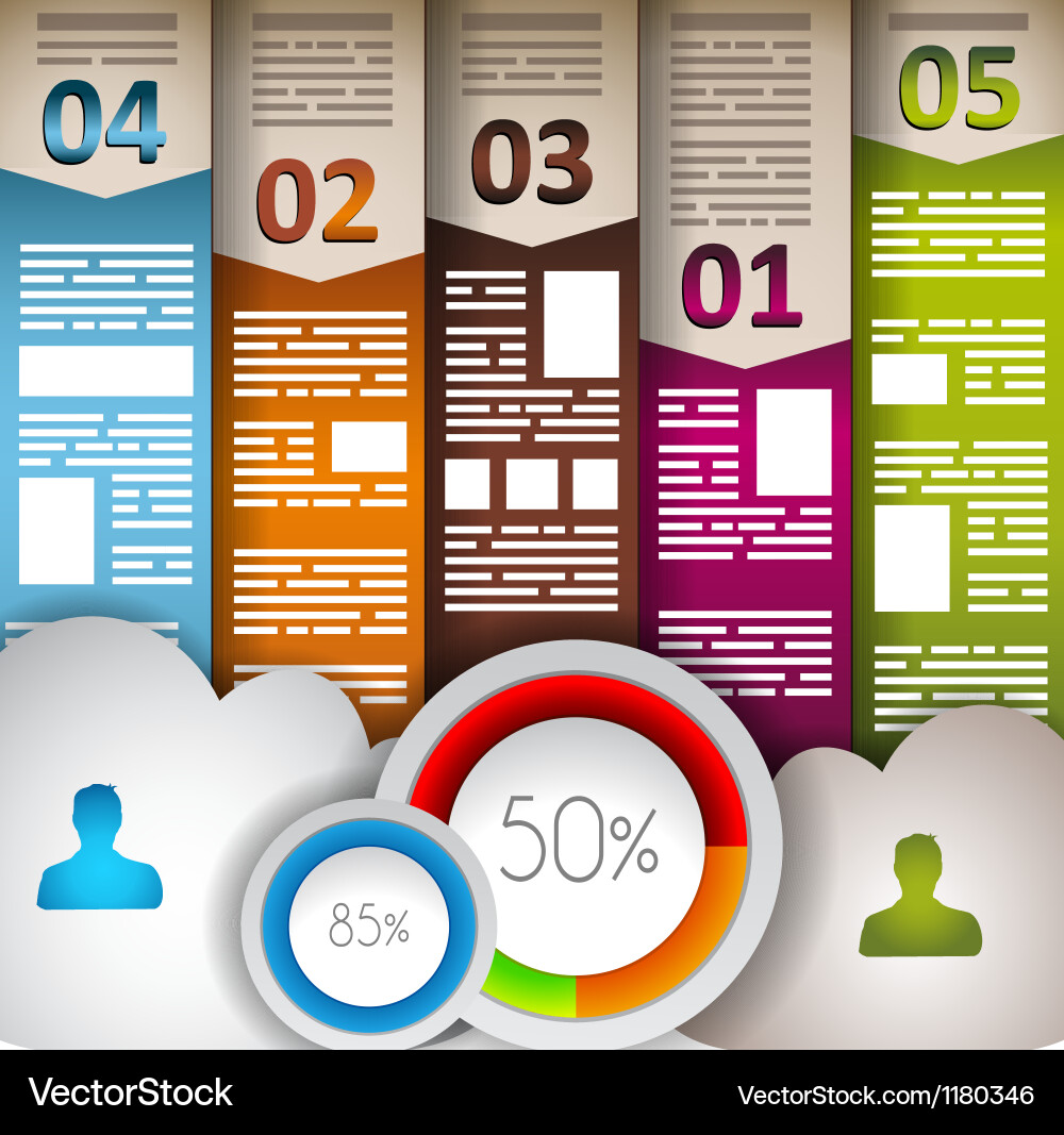 Infographic elements - set of paper tags Vector Image