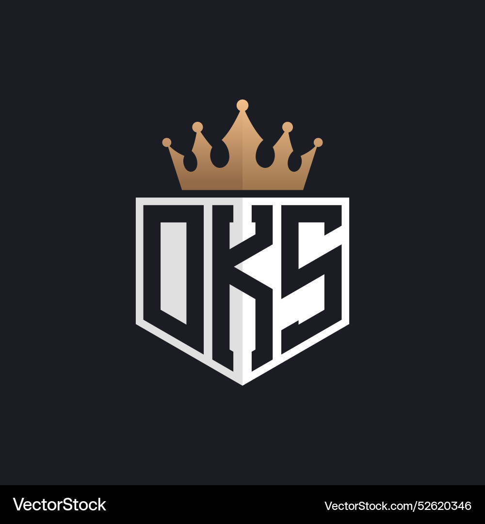 Luxury dks logo with crown elegant initials dks Vector Image