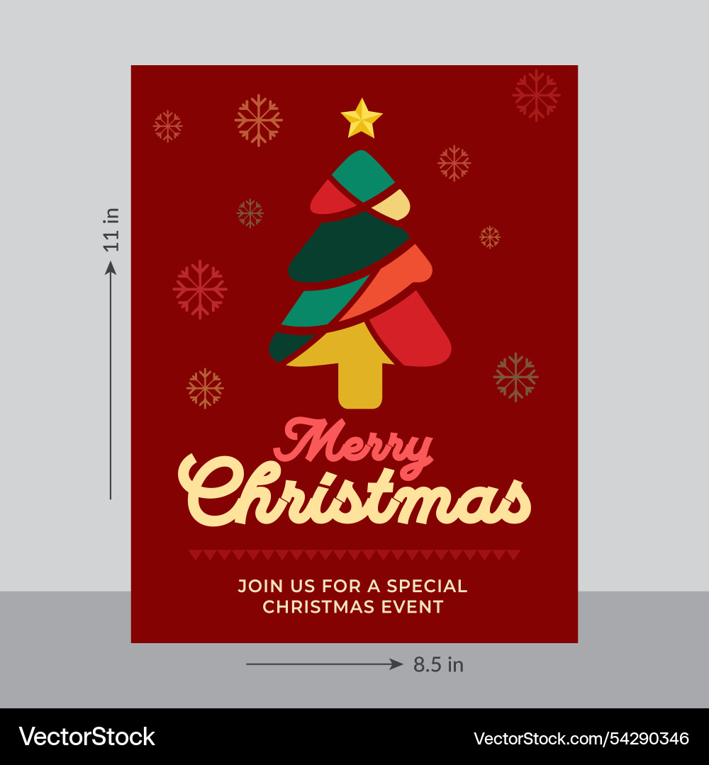 Merry christmas flyer 2025 design Royalty Free Vector Image