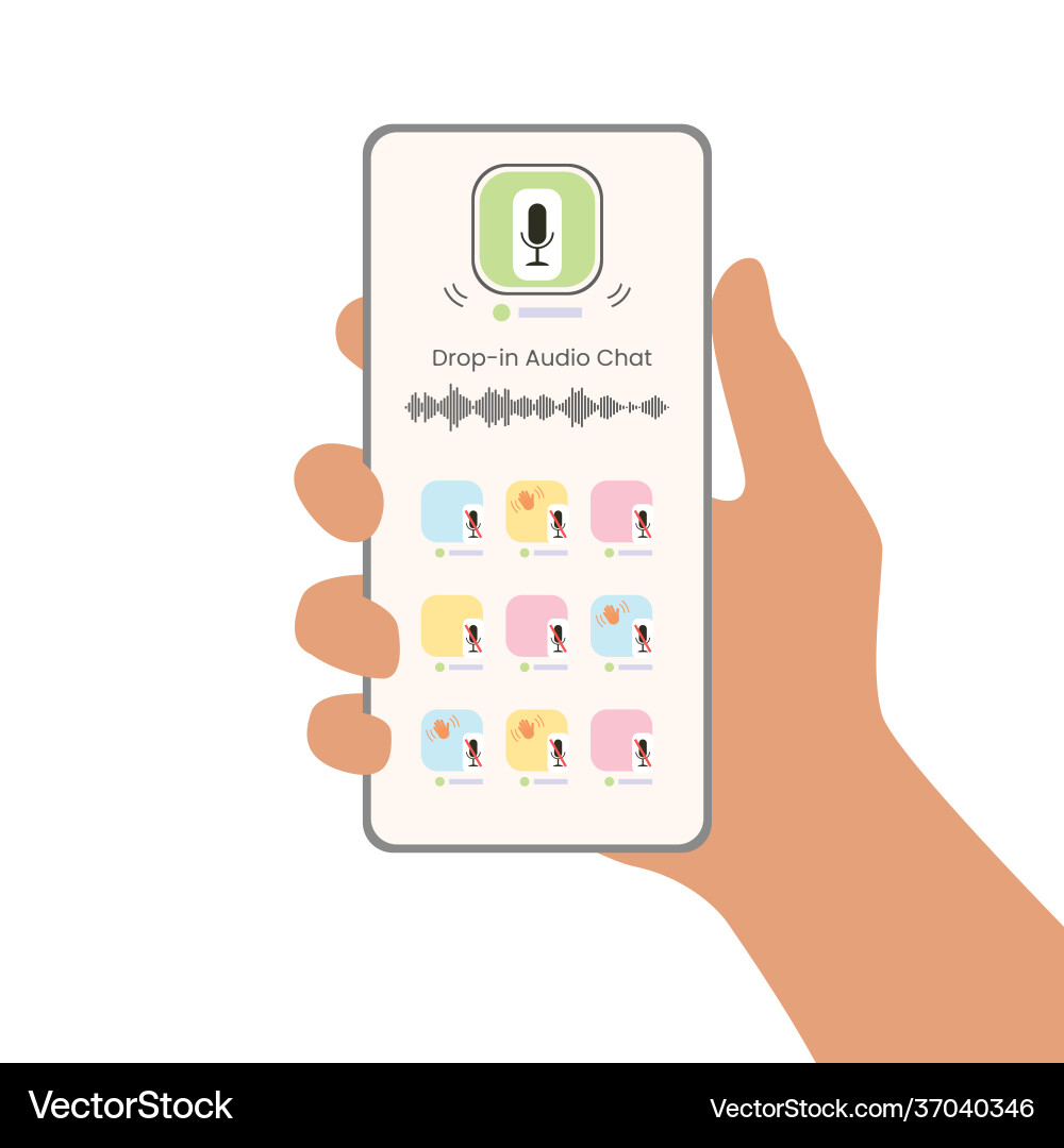 Mobile App Audio Chat Interface Royalty Free Vector Image