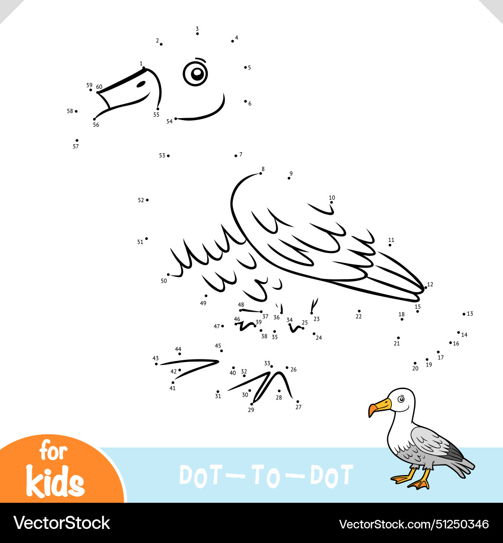 Numbers game education dot to for kids Royalty Free Vector