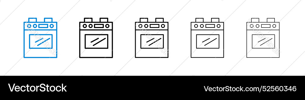 Oven icon set on white background Royalty Free Vector Image