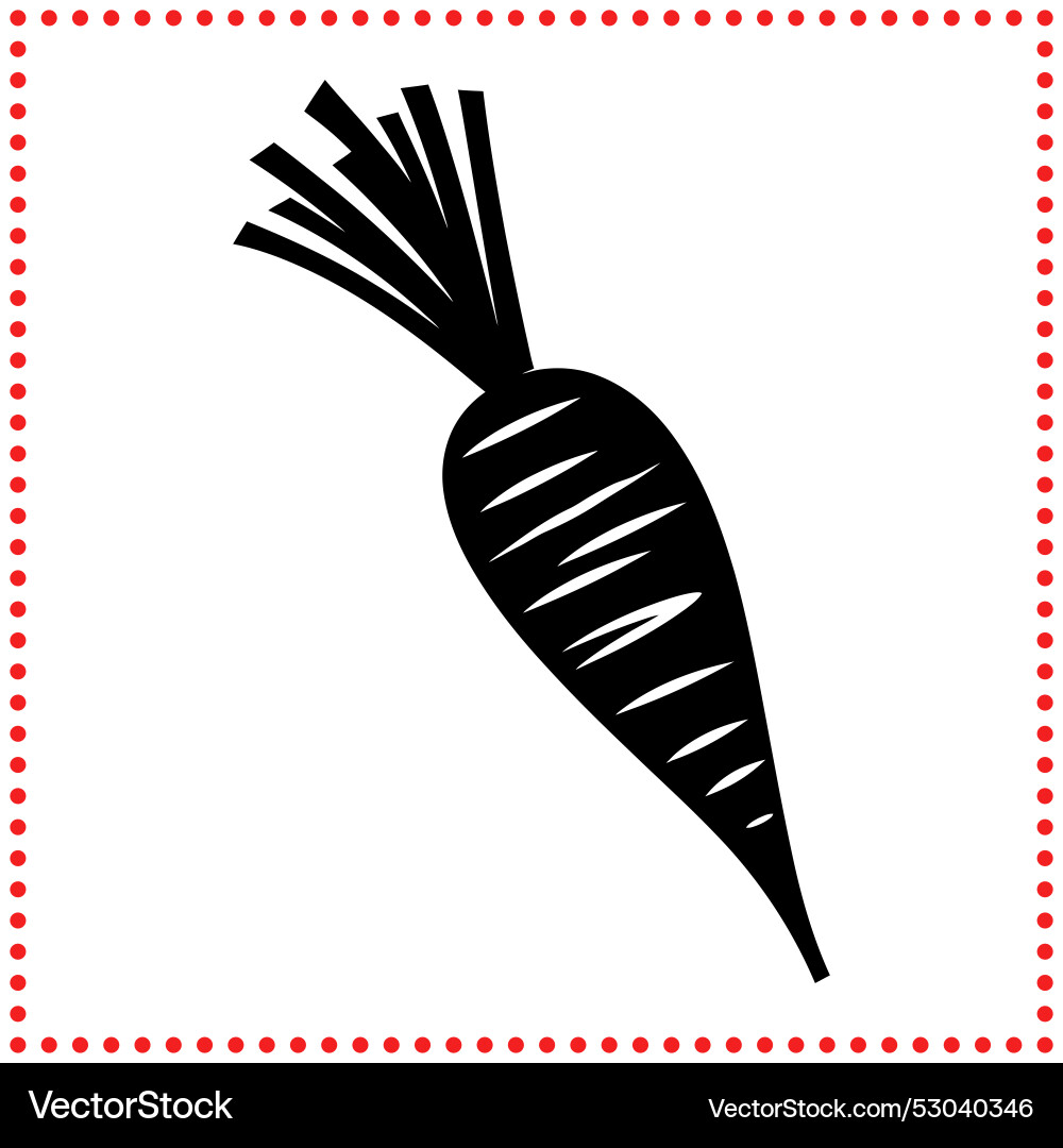 Rustic carrot silhouette for organic and natural Vector Image