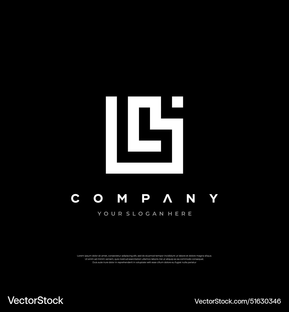 Stylized letter l logo design business Royalty Free Vector